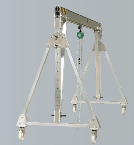 Portalkran aluminium flyttbar med last - BRETTEVILLE TALJER & MASKINER AS