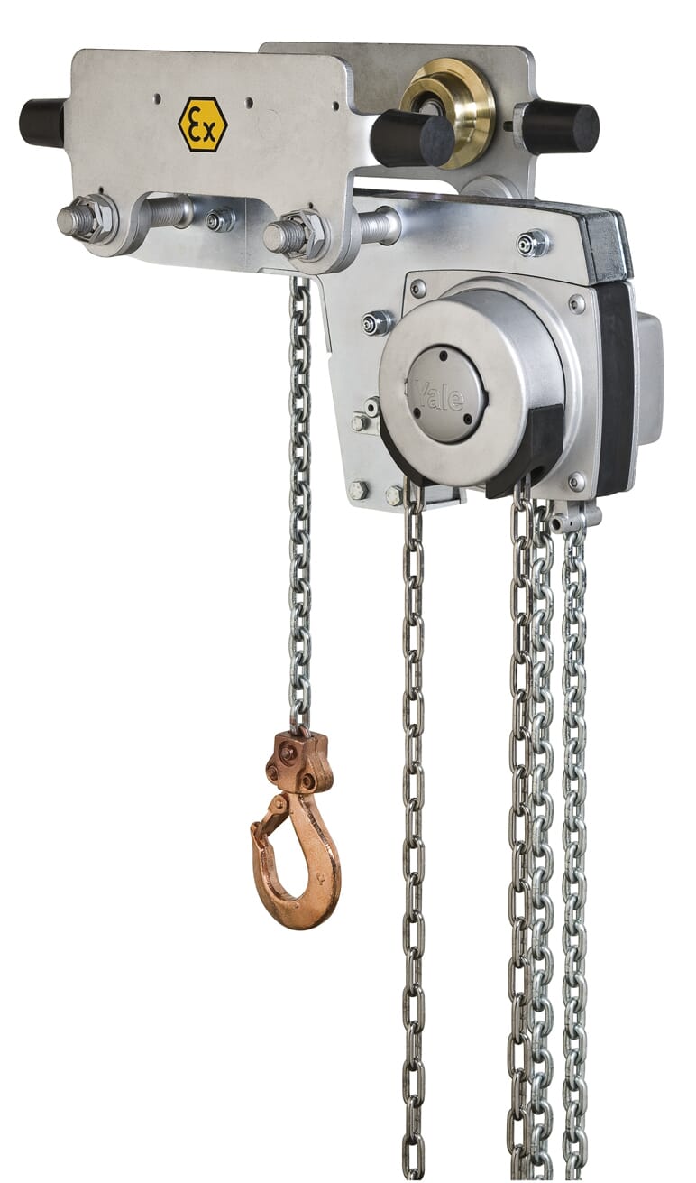 Ex talje lavtbyggende med roterende styring av håndkjetting ...